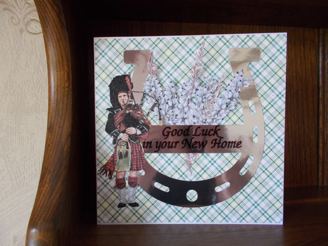 Good Luck in New Home Card, Scottish Good Luck Card, Piper Card. Lucky ...