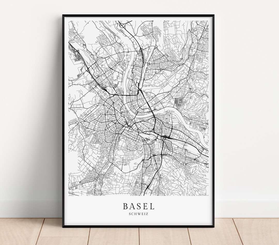BASEL Poster City Map Art Print Minimalist Print in Scandinavian Design ...