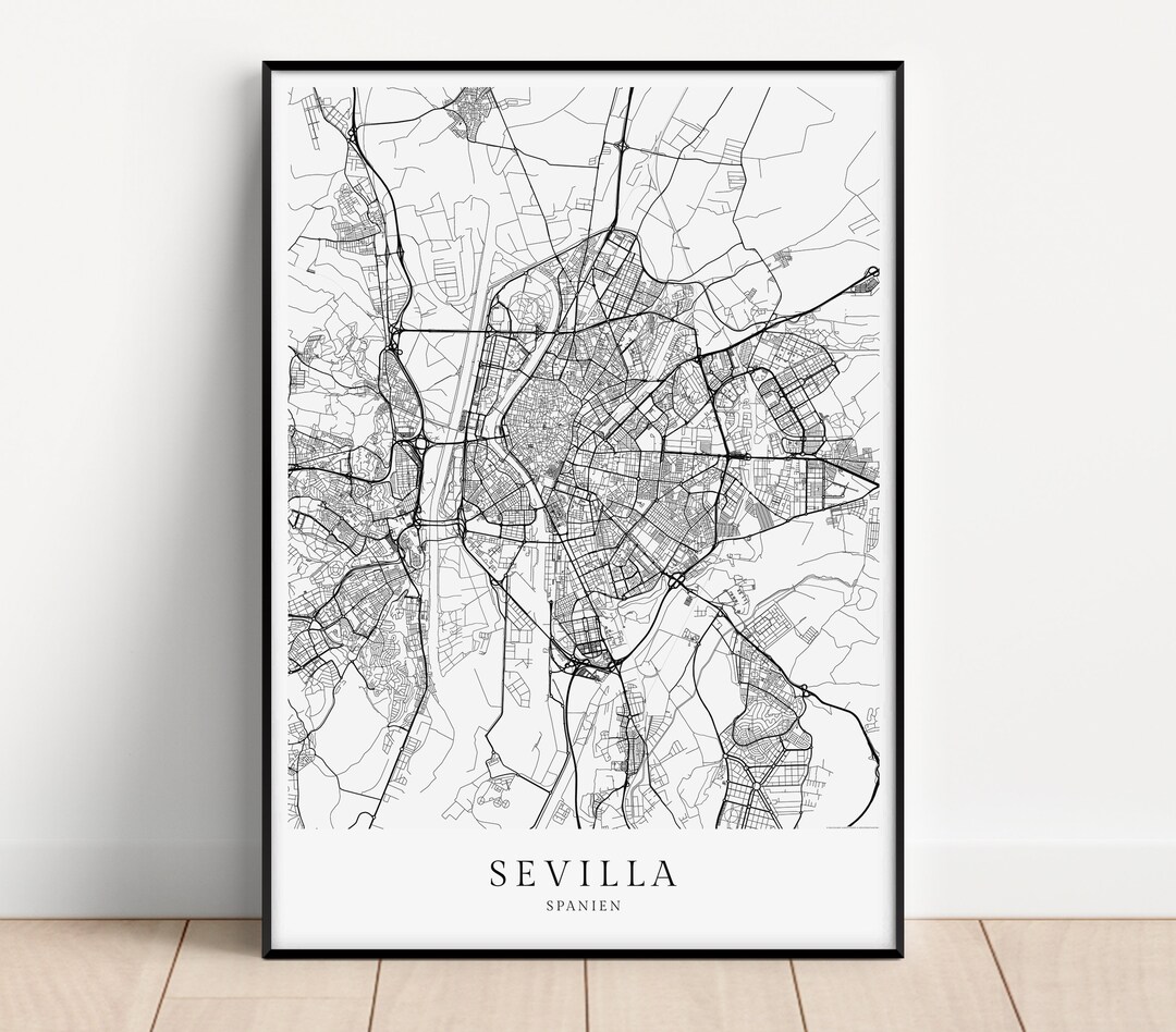 SEVILLA Poster City Map Art Print Minimalist Print in Scandinavian ...