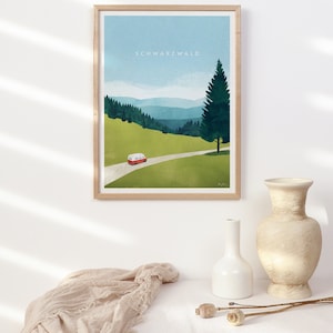 Schwarzwald Poster | Vintage Baden Württemberg | Reisen Urlaub Wandbild ...