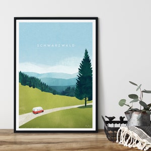 Schwarzwald Poster | Vintage Baden Württemberg | Reisen Urlaub Wandbild ...