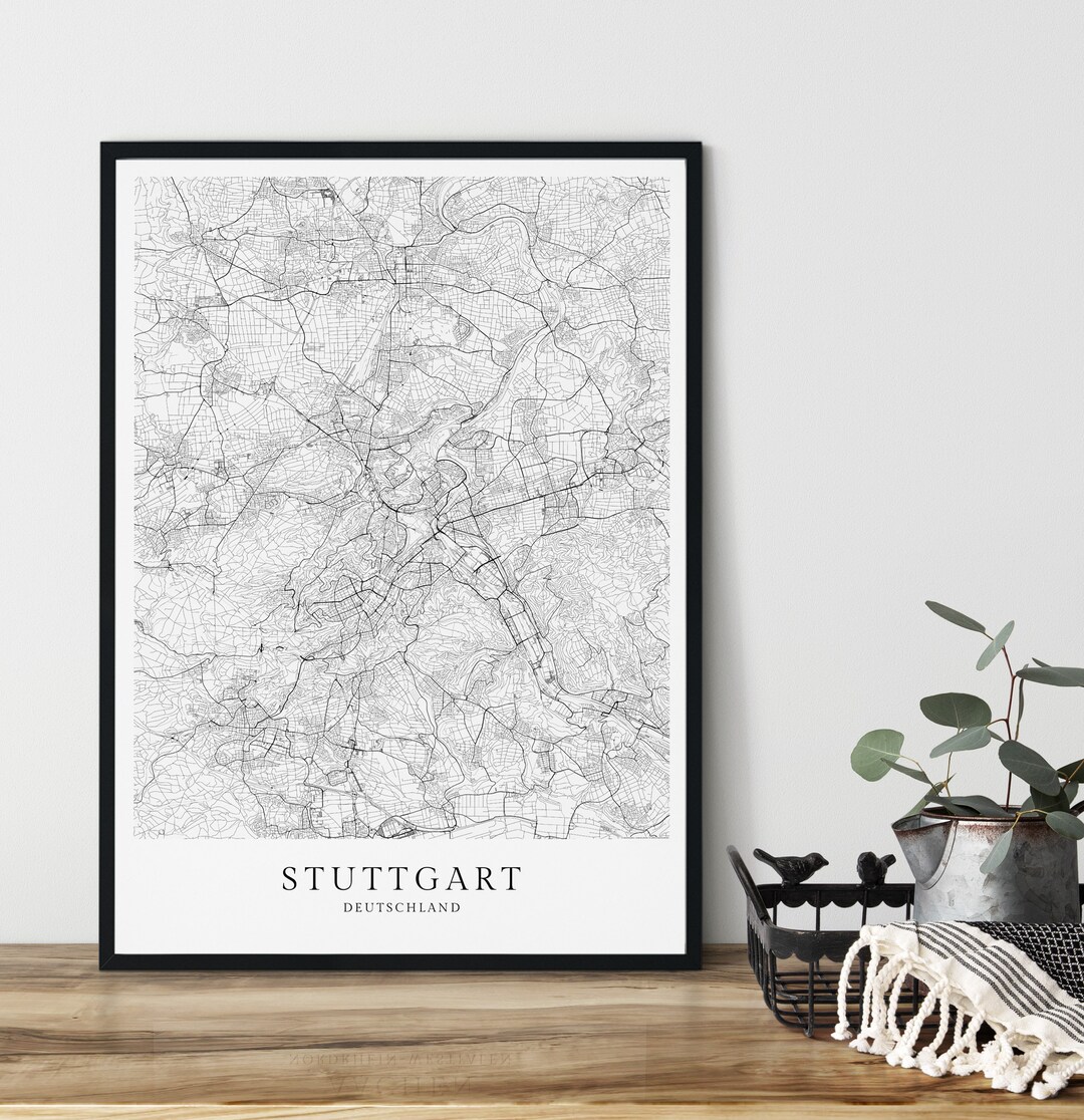 STUTTGART Poster City Map | Art Print | High-quality Print | Stuttgart ...
