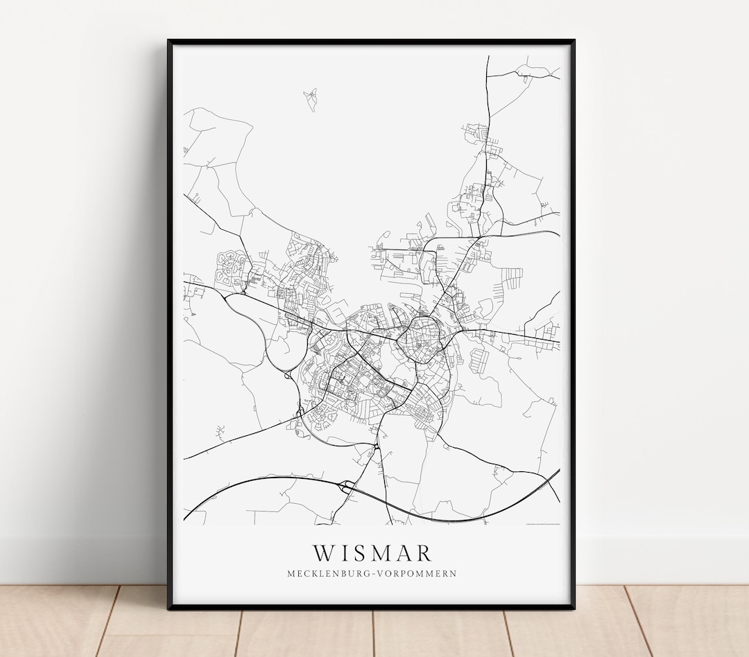 WISMAR Poster City Map Gift Art Print Minimalist Print Mecklenburg ...