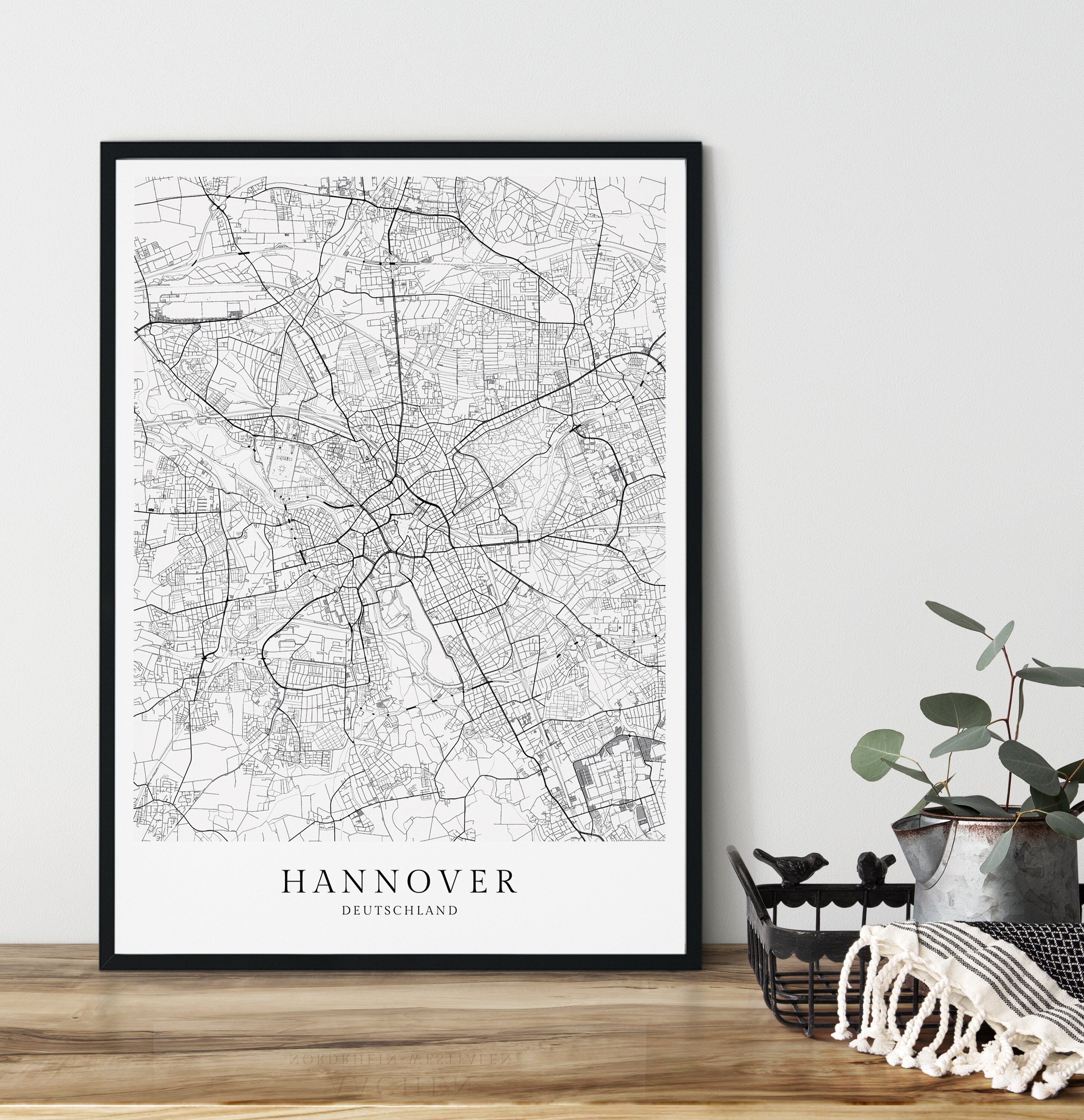 HANNOVER Poster City Map Kunstdruck minimalistischer - Etsy
