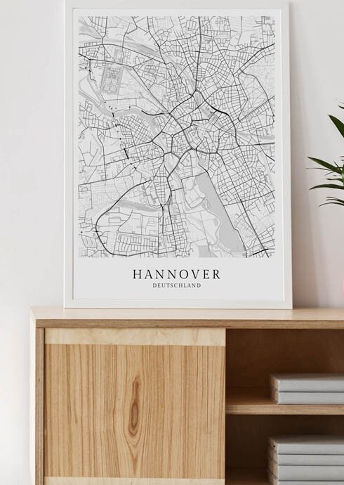 HANNOVER Poster City Map Kunstdruck minimalistischer - Etsy