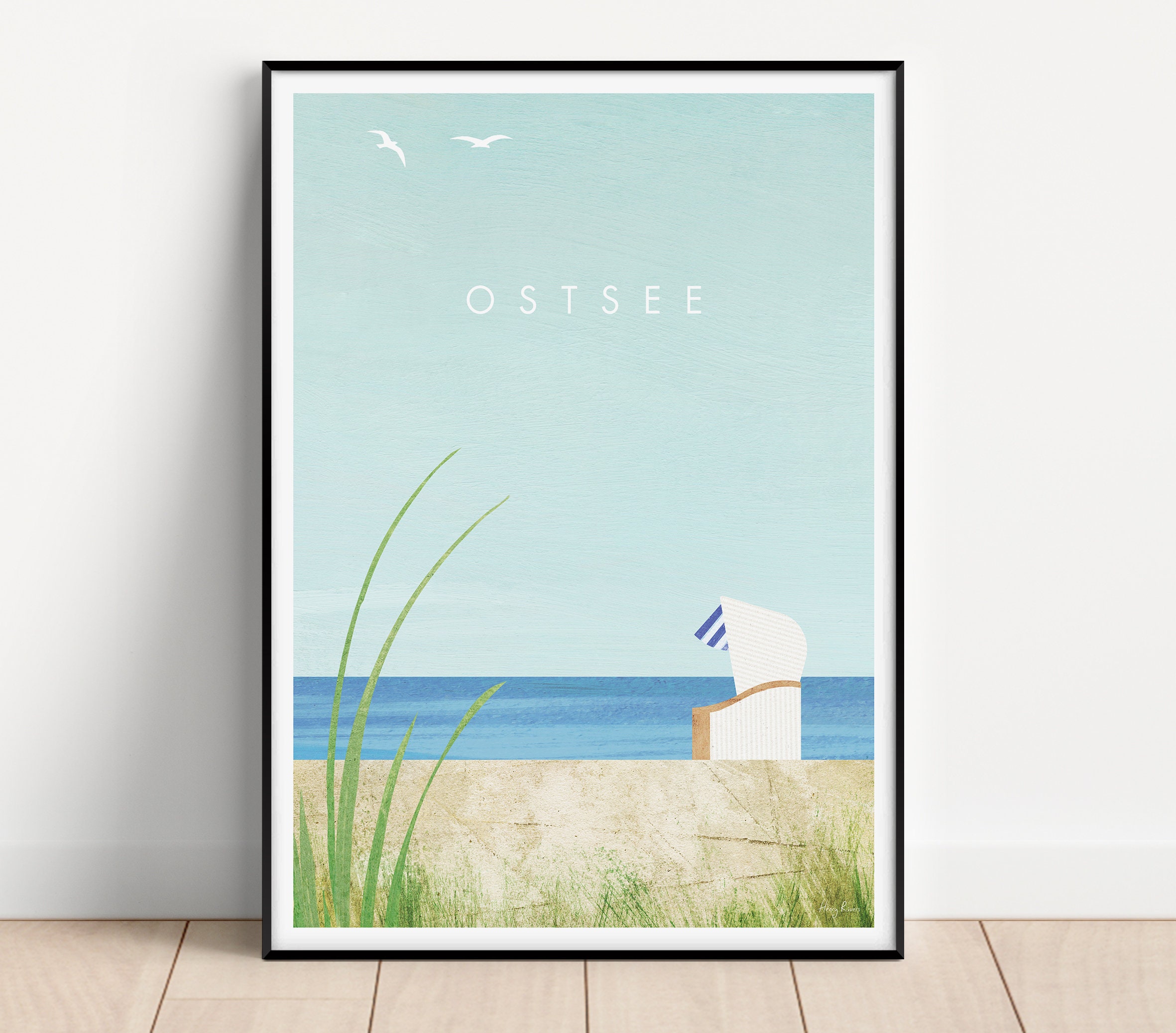 Baltic Sea Beach Chair Poster Vintage Poster Travel - Etsy