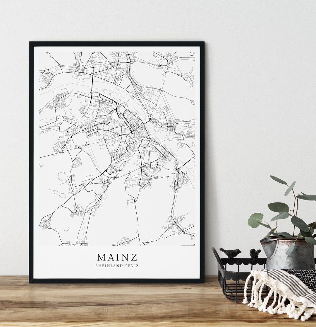 MAINZ Poster City Map as a Poster Minimalistically Designed in ...