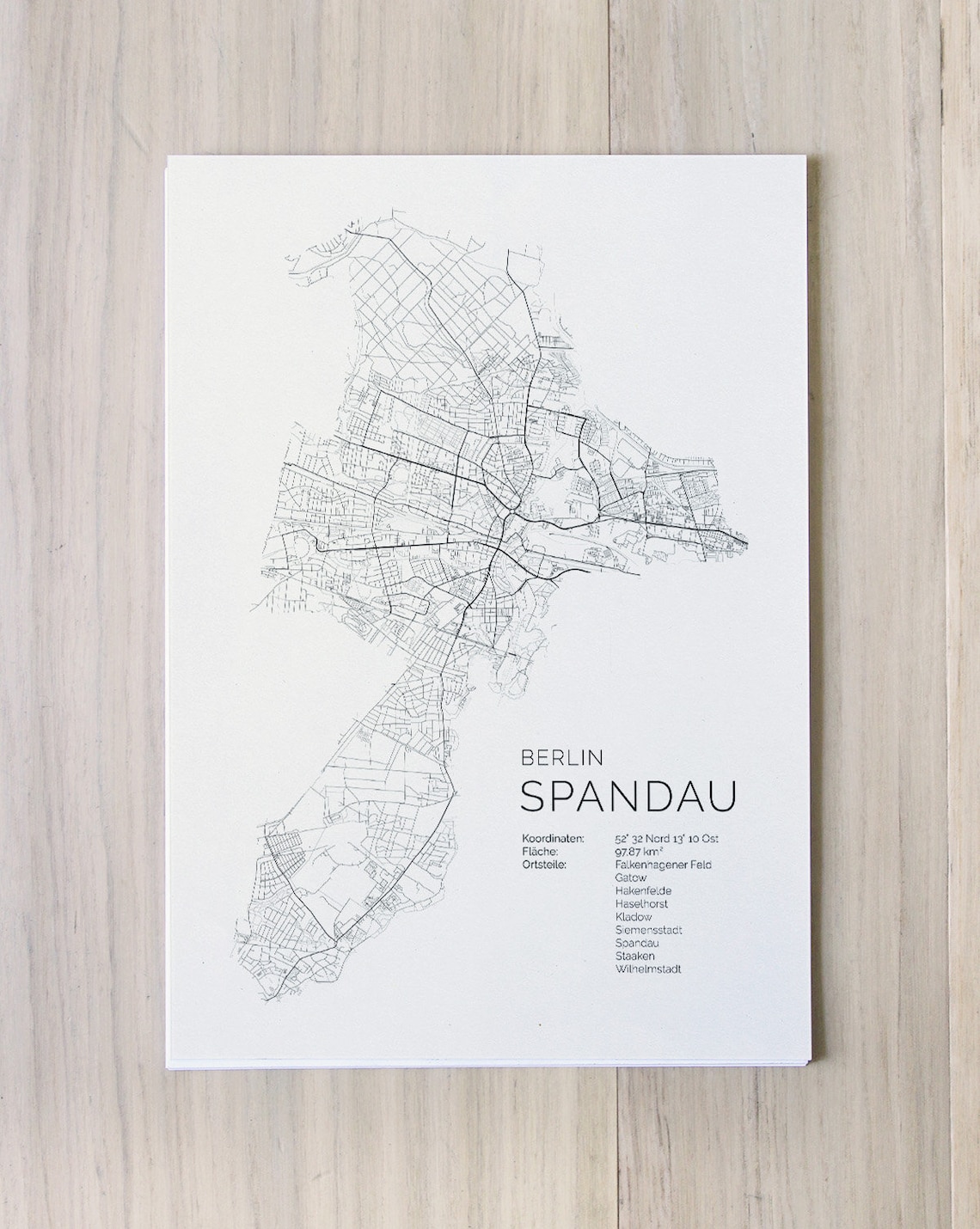 BERLIN SPANDAU Poster City Map Kunstdruck hochwertiger | Etsy