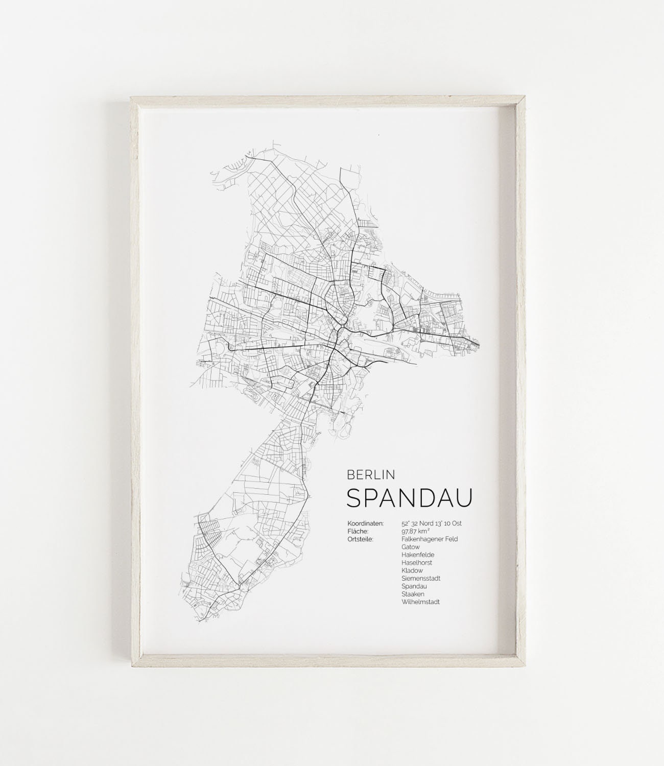 BERLIN SPANDAU Poster City Map Kunstdruck hochwertiger | Etsy