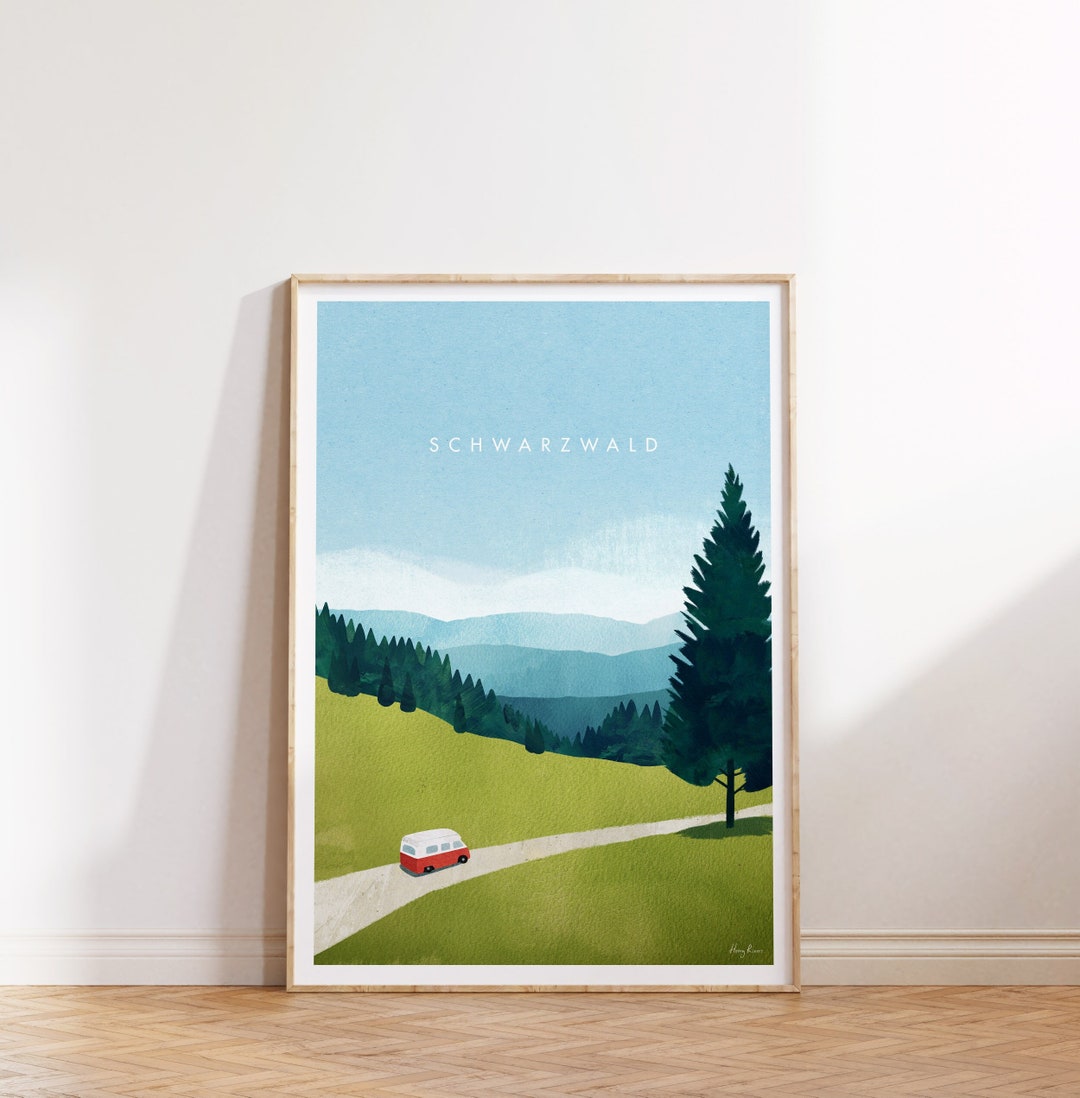 Schwarzwald Poster | Vintage Baden Württemberg | Reisen Urlaub Wandbild ...