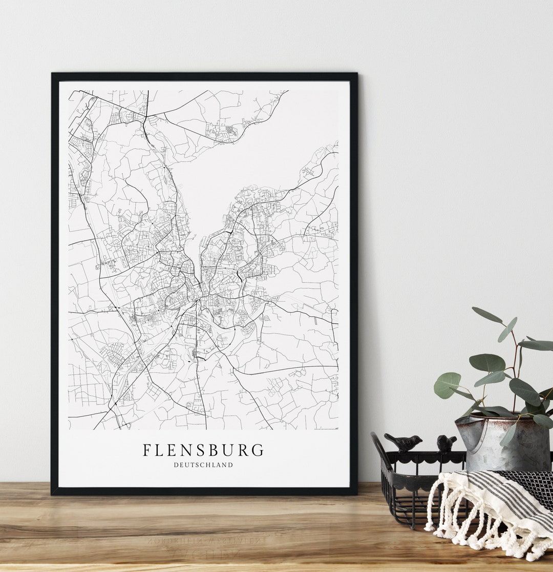 FLENSBURG Poster City Map | Art Print | Minimalist Design | Flensburg ...