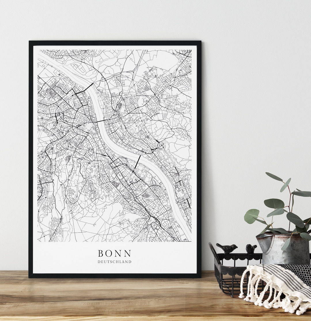 BONN Poster City Map Art Printing Minimalist Print Bonn City Map ...