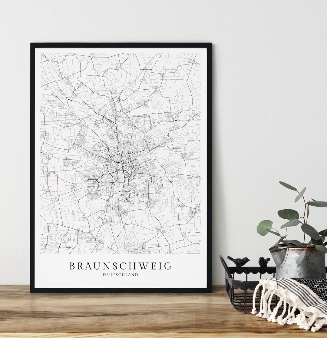 BRAUNSCHWEIG Poster Map Art Print Minimalist Print Braunschweig City ...
