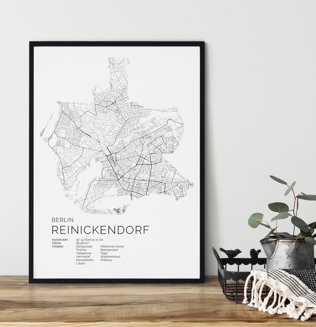 BERLIN REINICKENDORF Poster City Map | Kunstdruck | hochwertiger Print ...