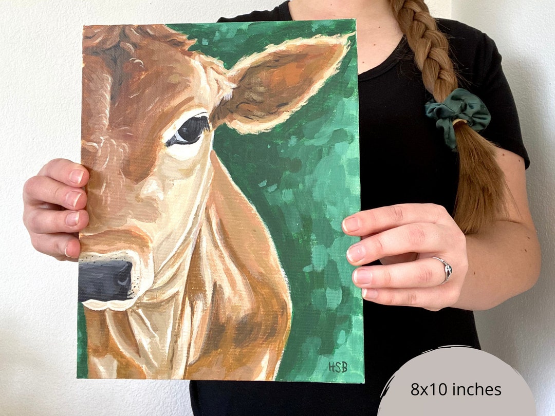 Jersey Cow Art Farm Animal Art Farmhouse Cow Art Cow - Etsy