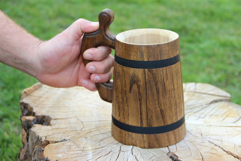 Wooden Tankard Groomsmen Gift Personalized Beer Mug Natural | Etsy