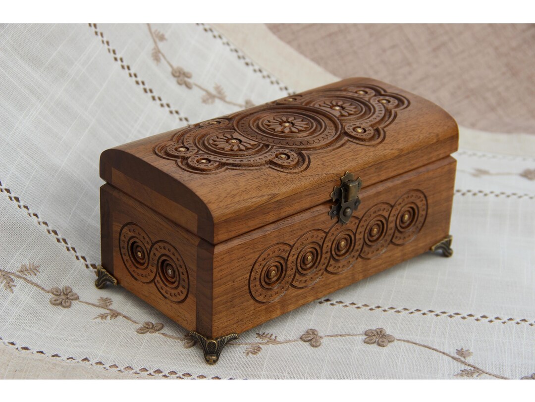 Carved Wooden Altar Box With Lid, Hand Carved Wooden Box for Treasures ...