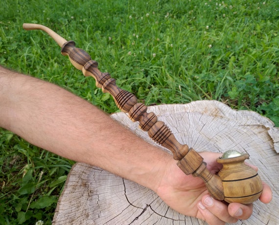 Long Wooden Pipe Huge Pipe Gift for Smoker Long Wood Pipe | Etsy