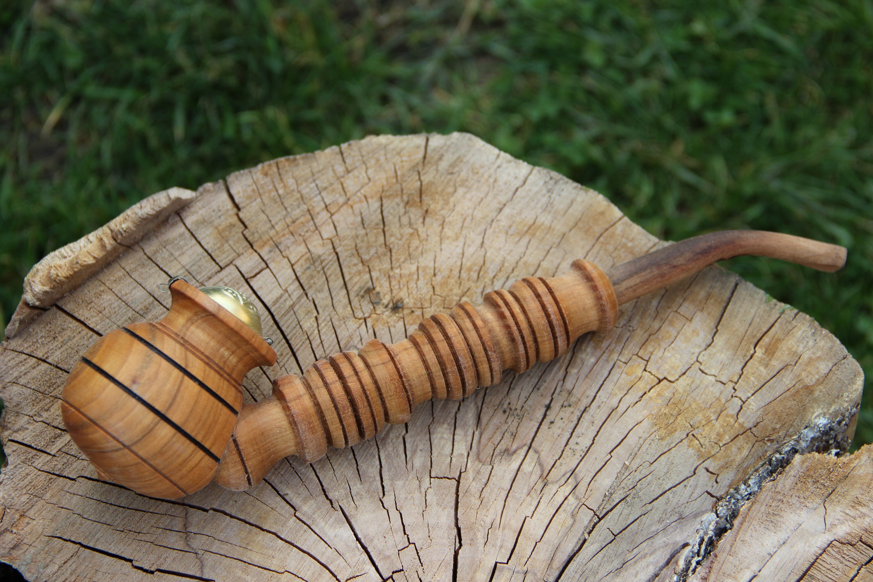 Tobacco pipe wood smoking pipe pipe with lid hand carved | Etsy