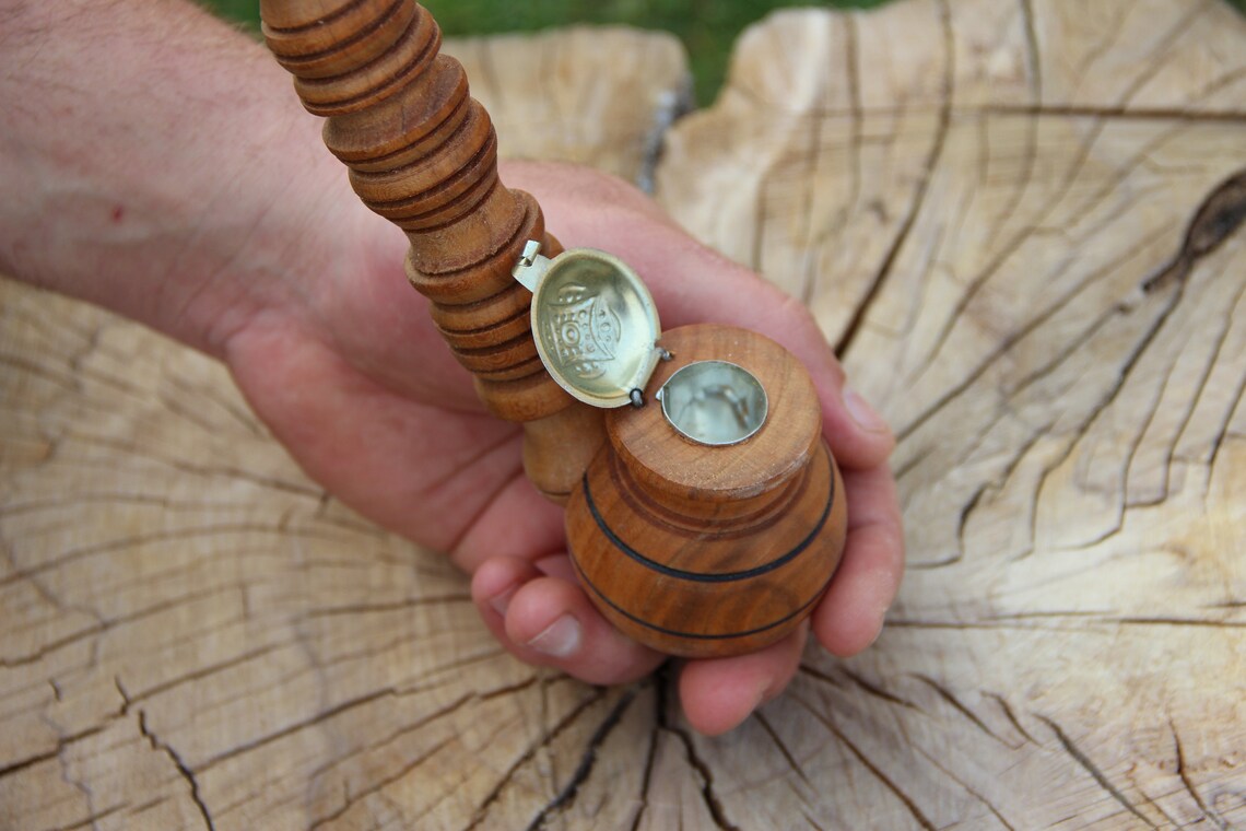 Tobacco pipe wood smoking pipe pipe with lid hand carved | Etsy