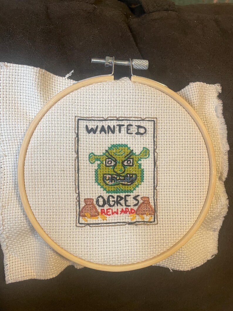 Shrek Wanted Poster Cross Stitch - Etsy