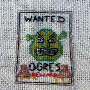 Shrek Wanted Poster Cross Stitch - Etsy