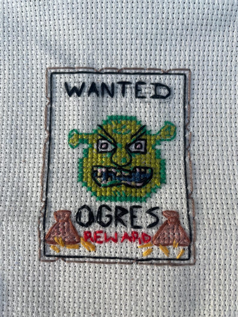 Shrek Wanted Poster Cross Stitch - Etsy