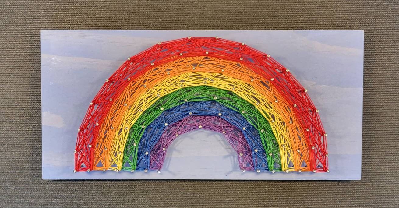 Rainbow String Art - Etsy