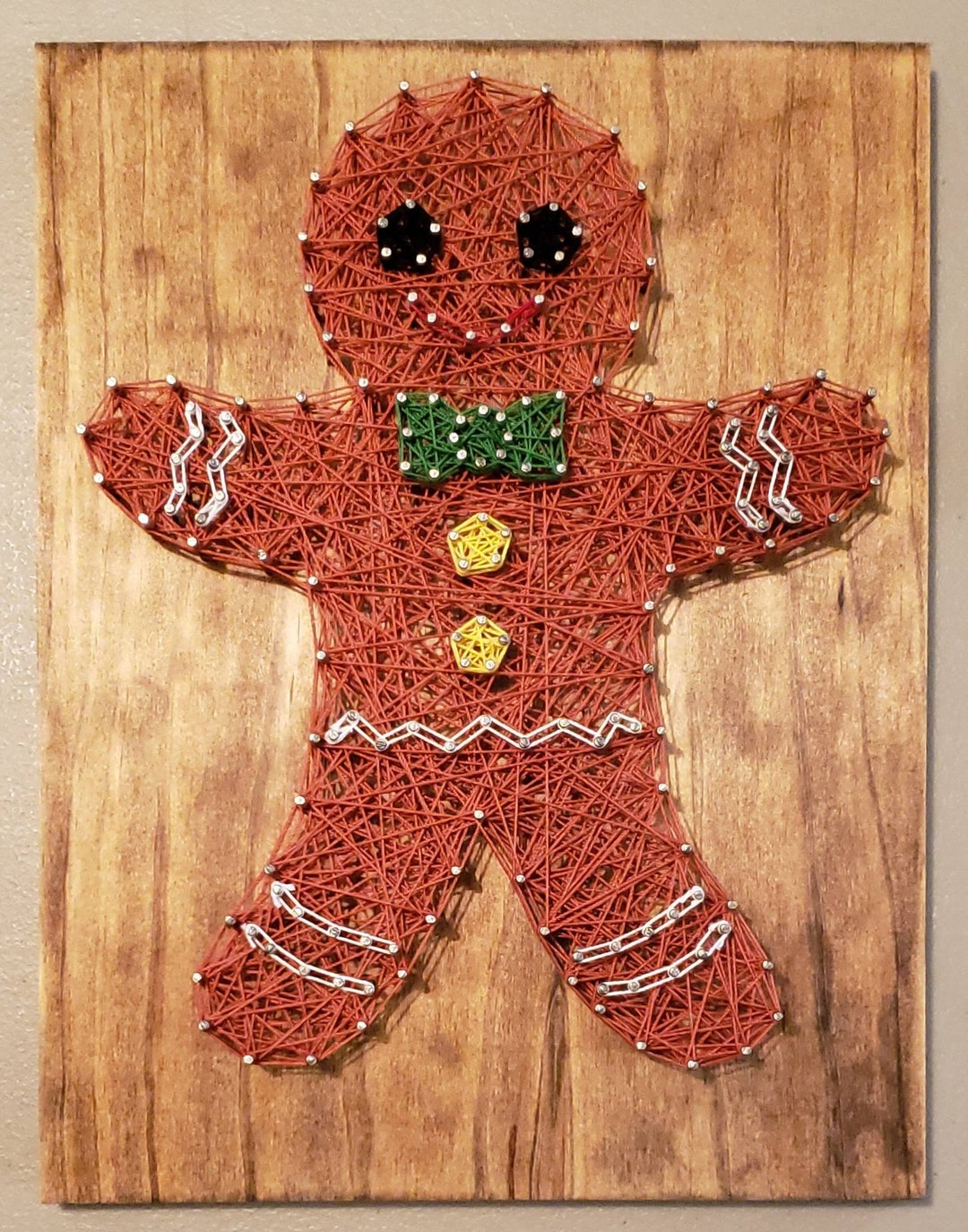 Gingerbread Man String Art - Etsy