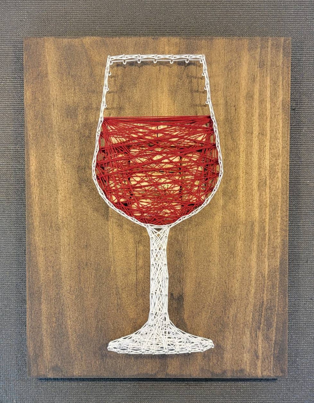 Wine Glass String Art With Corks - Etsy