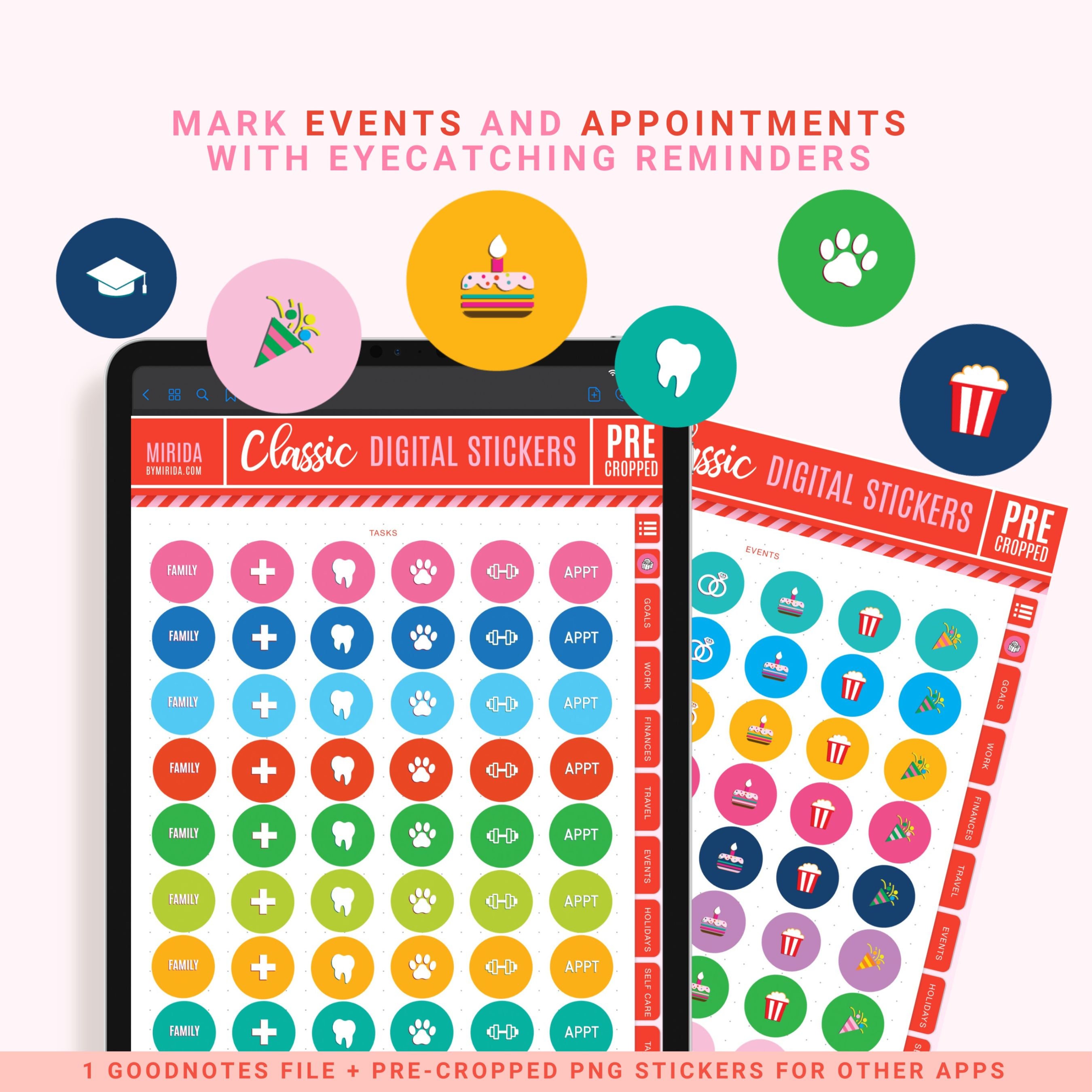 Goodnotes Stickers Everyday Digital Stickers Pack WORK Digital Planner ...