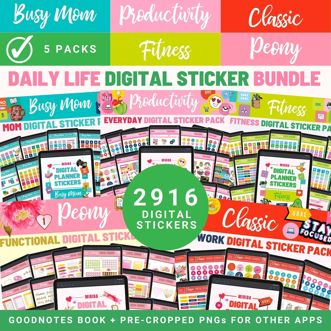Ultimate DAILY LIFE Digital Sticker BUNDLE for Goodnotes Planner ...