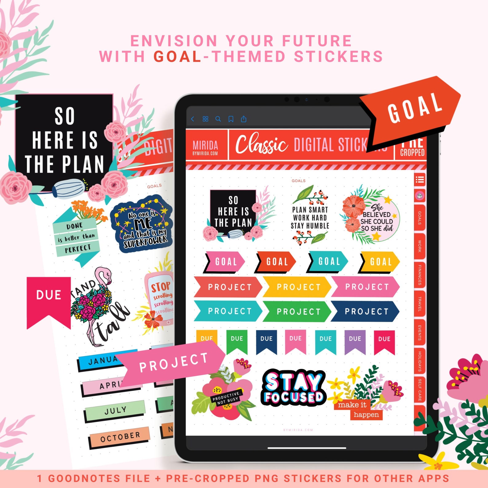 Goodnotes Stickers Everyday Digital Stickers Pack WORK Digital Planner ...