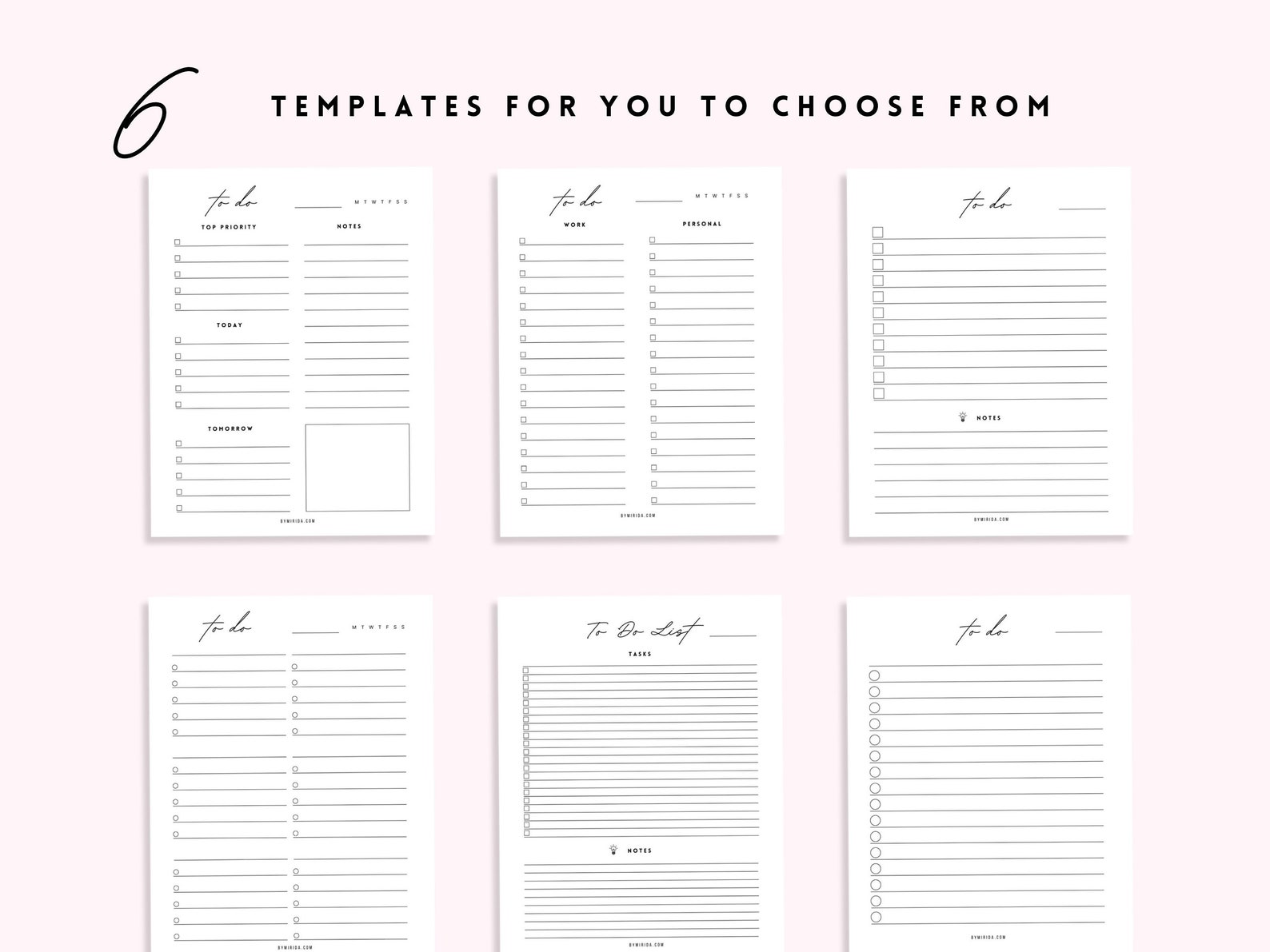 Minimal to Do List Printable PDF, Simple Tasks List Template ...