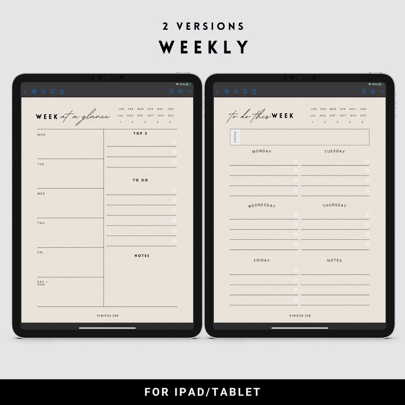 Goodnotes Weekly Planner Template Digital Weekly Undated Planner for ...