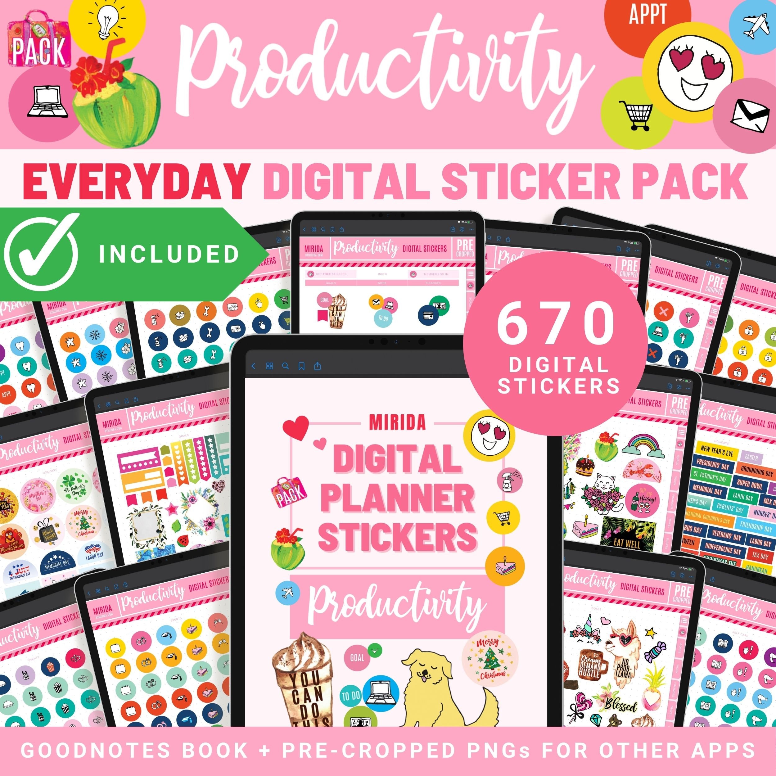 Everyday Digital Stickers BUNDLE Goodnotes Stickers Daily Life Digital ...