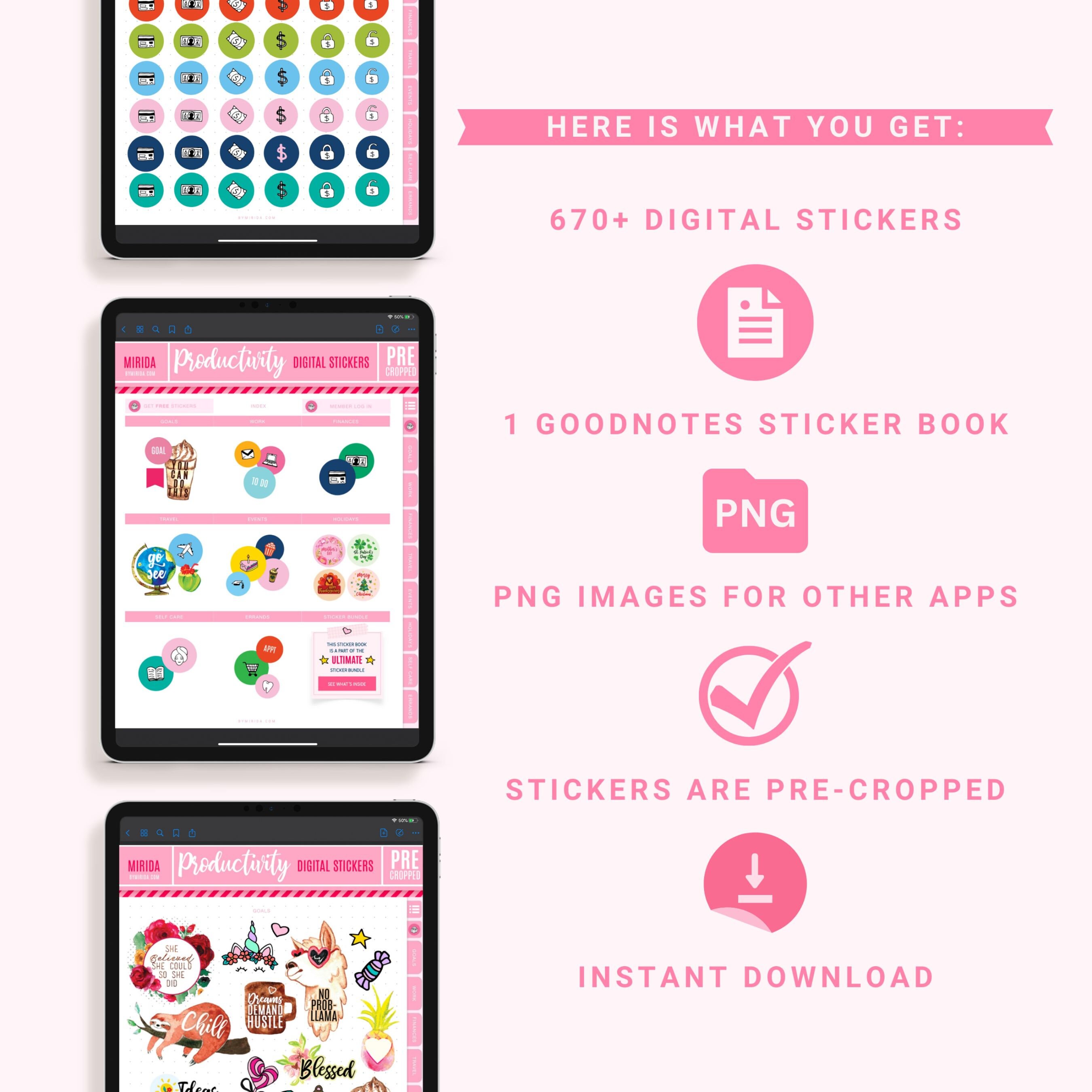 Goodnotes Stickers for Planer iPad Planning Digital Downloads ...