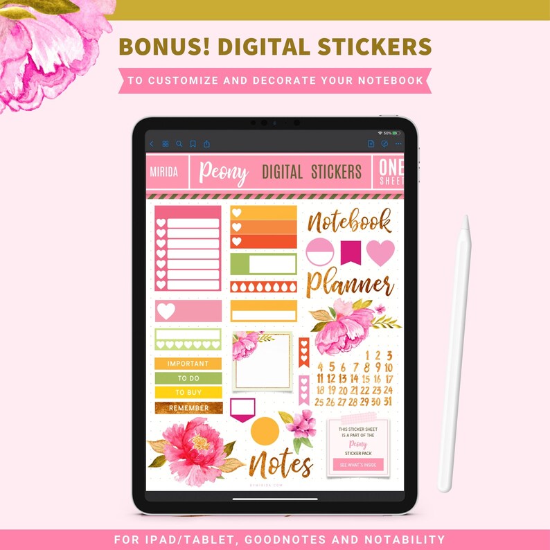 Digital NOTEBOOK Goodnotes Digital Journal iPad Diary for Samsung on ...