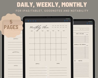 Goodnotes Weekly Planner Template Digital Weekly Undated Planner for ...