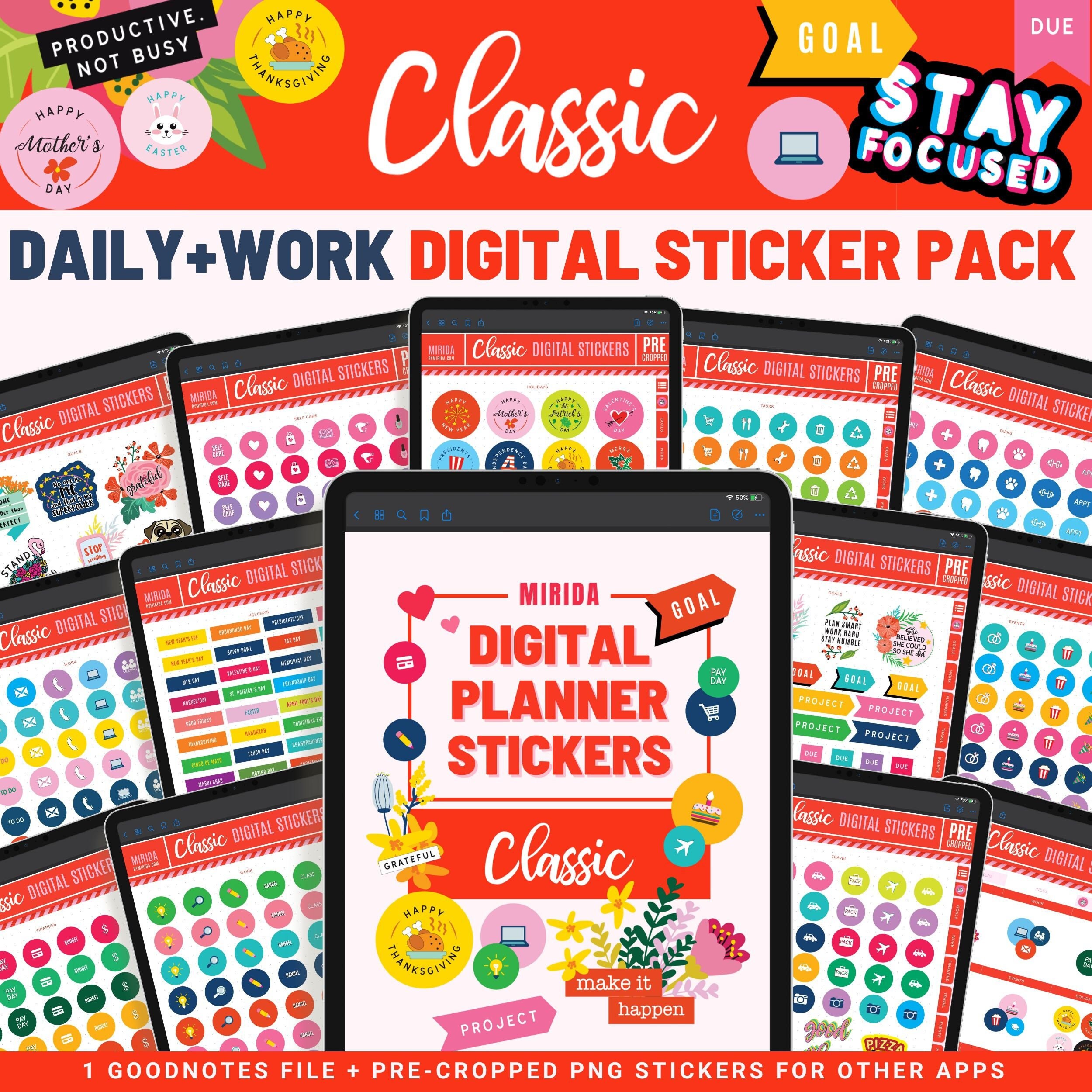 Goodnotes Stickers EVERYDAY Digital Stickers WORK Digital Planner ...