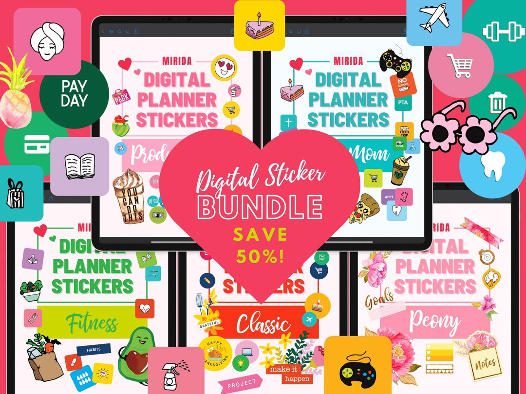 Everyday Digital Stickers Goodnotes Bundle Stickers Daily Life Digital ...