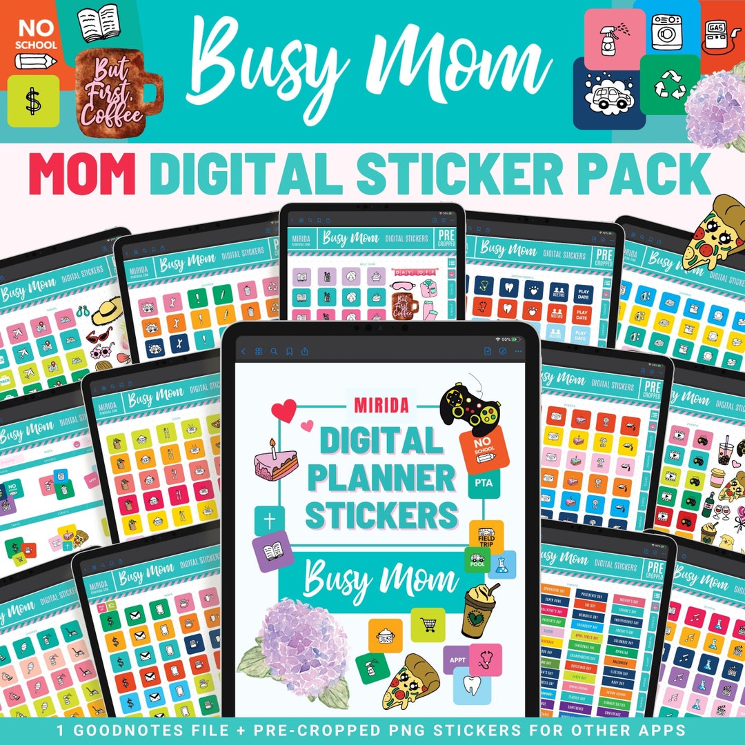 Mom Life Digital Stickers for Mom Planner Digital iPad Goodnote ...