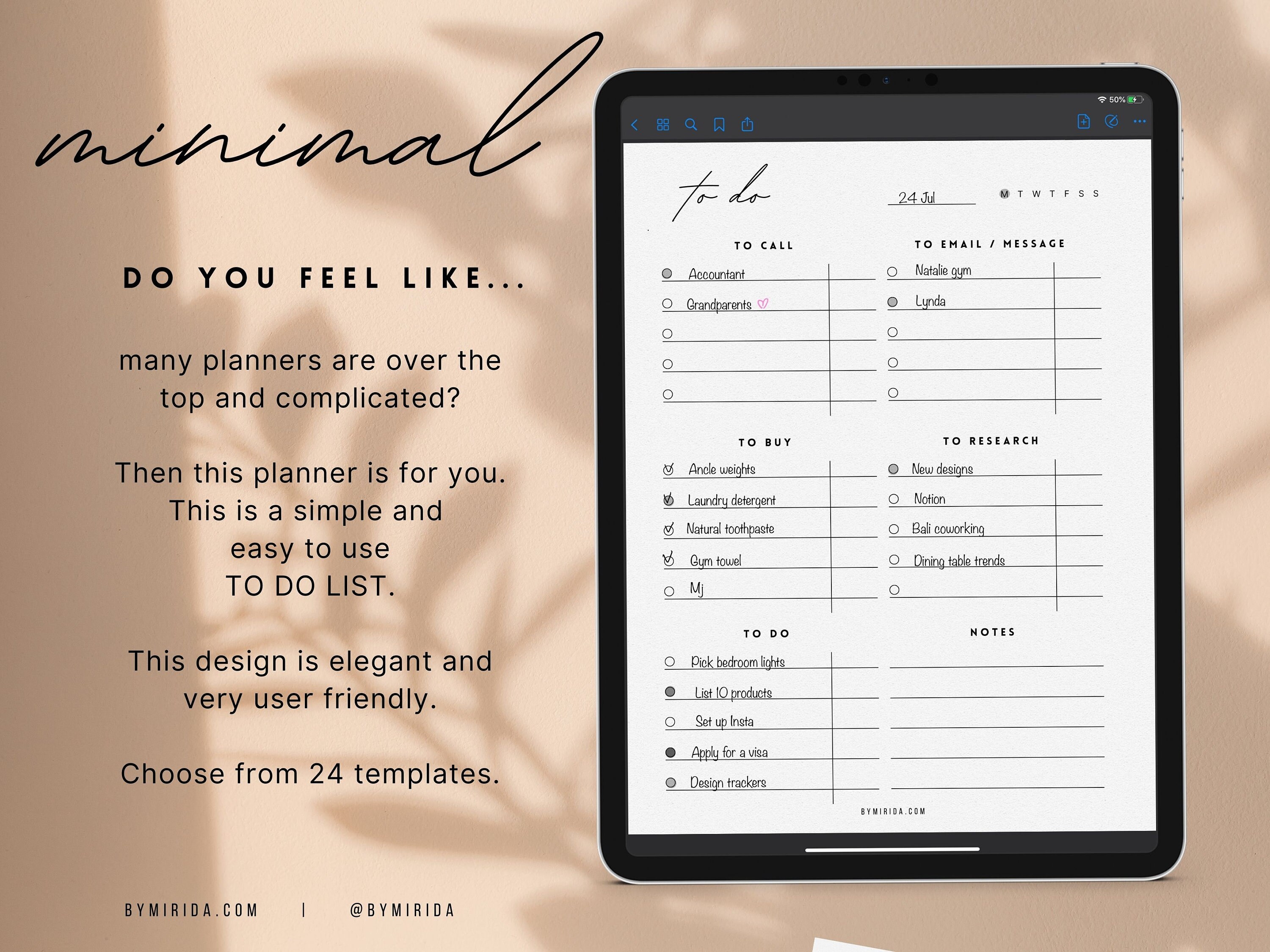 Daily Checklist to Do List Goodnotes Template Digital Planner Pad, to ...