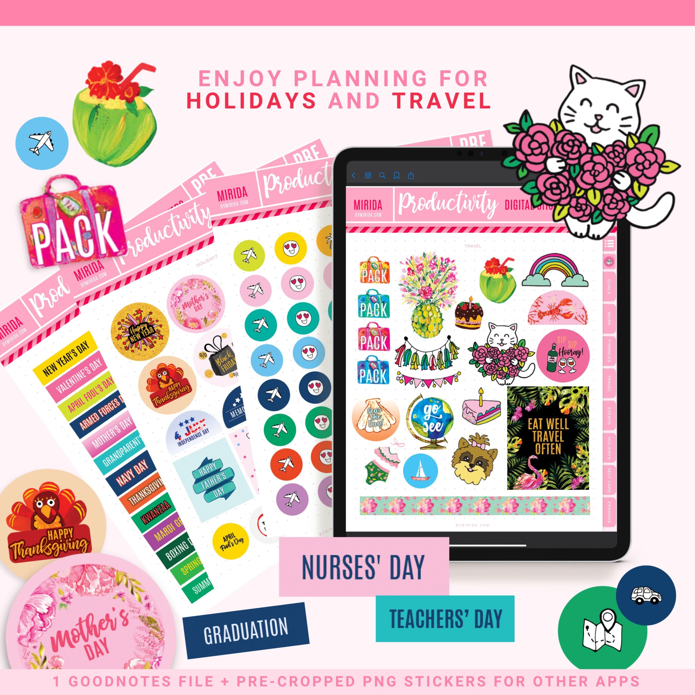 Goodnotes Stickers for Planer iPad Planning Digital Downloads ...