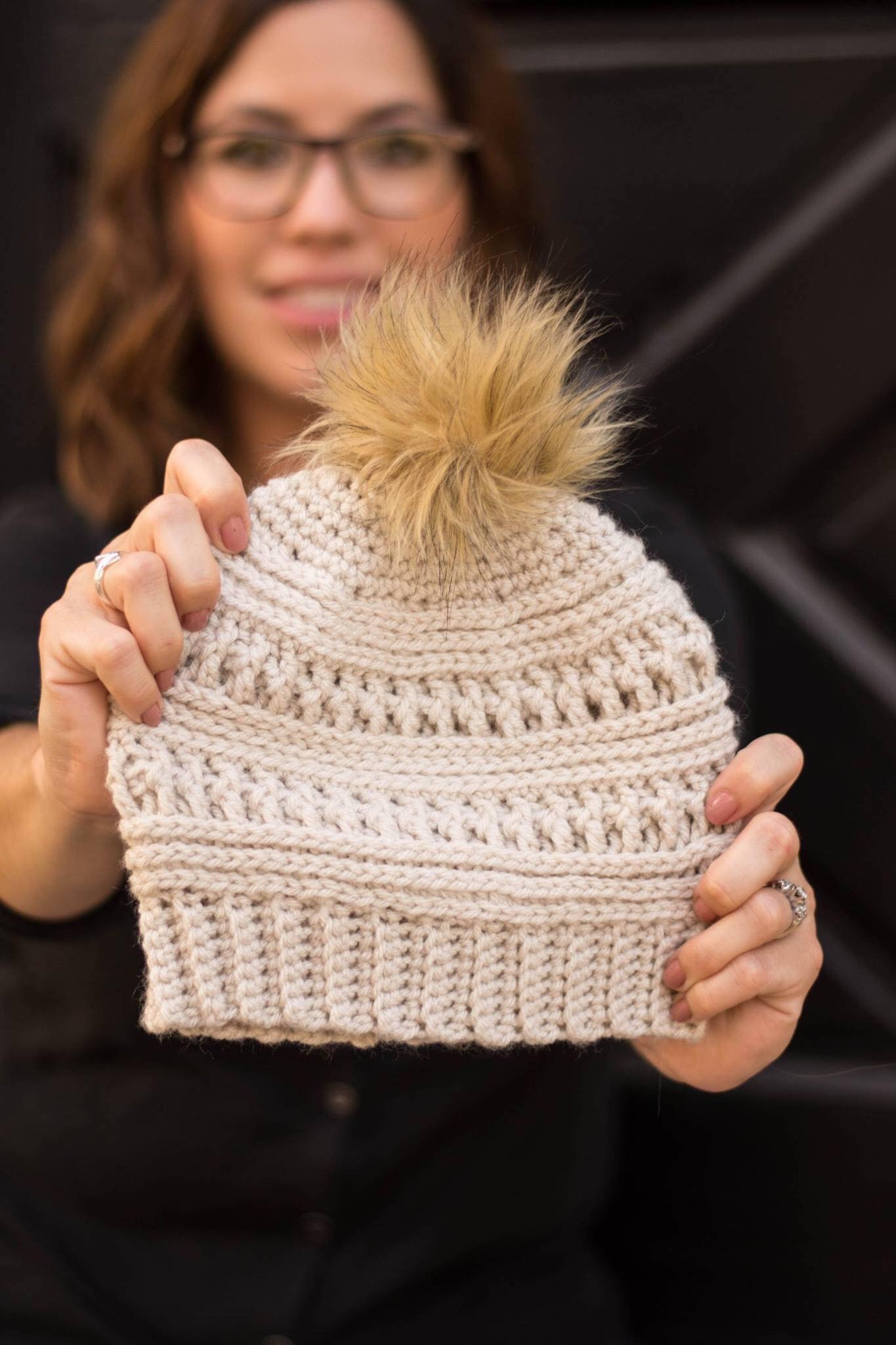 The Gracie Messy Bun Beanie Crochet Pattern Adult Messy Bun - Etsy