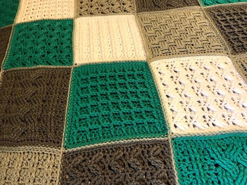 Crochet Blanket Pattern Square Sampler Crochet Blanket - Etsy