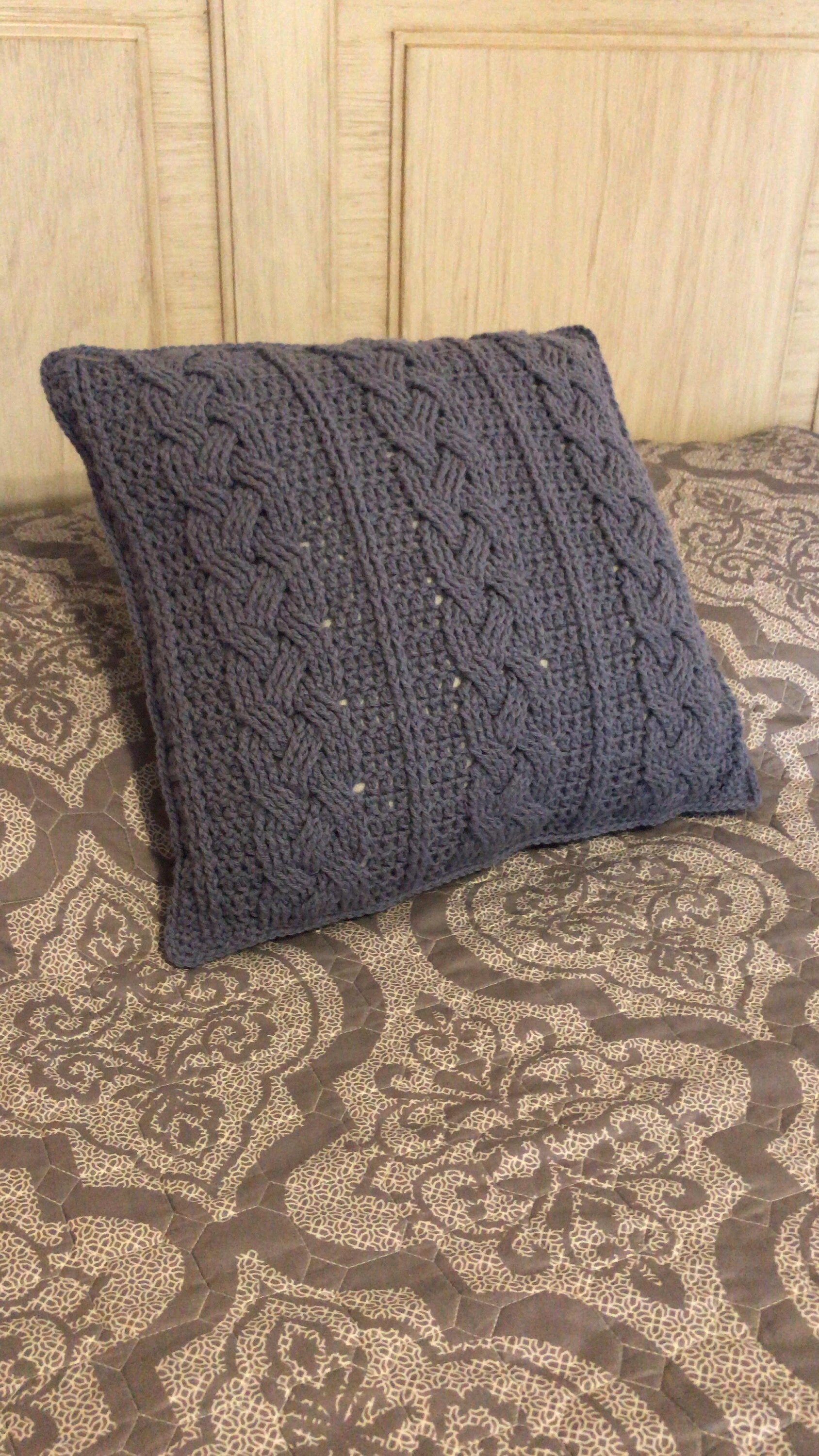 Braided Cable Throw Pillow Crochet Pattern Cable Crochet | Etsy