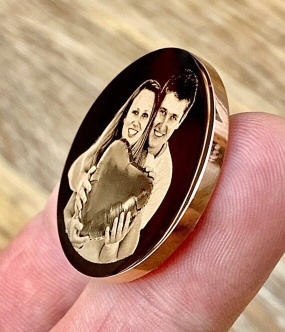 Personalised Coin Photo Token Rose Gold Coin Collector - Etsy