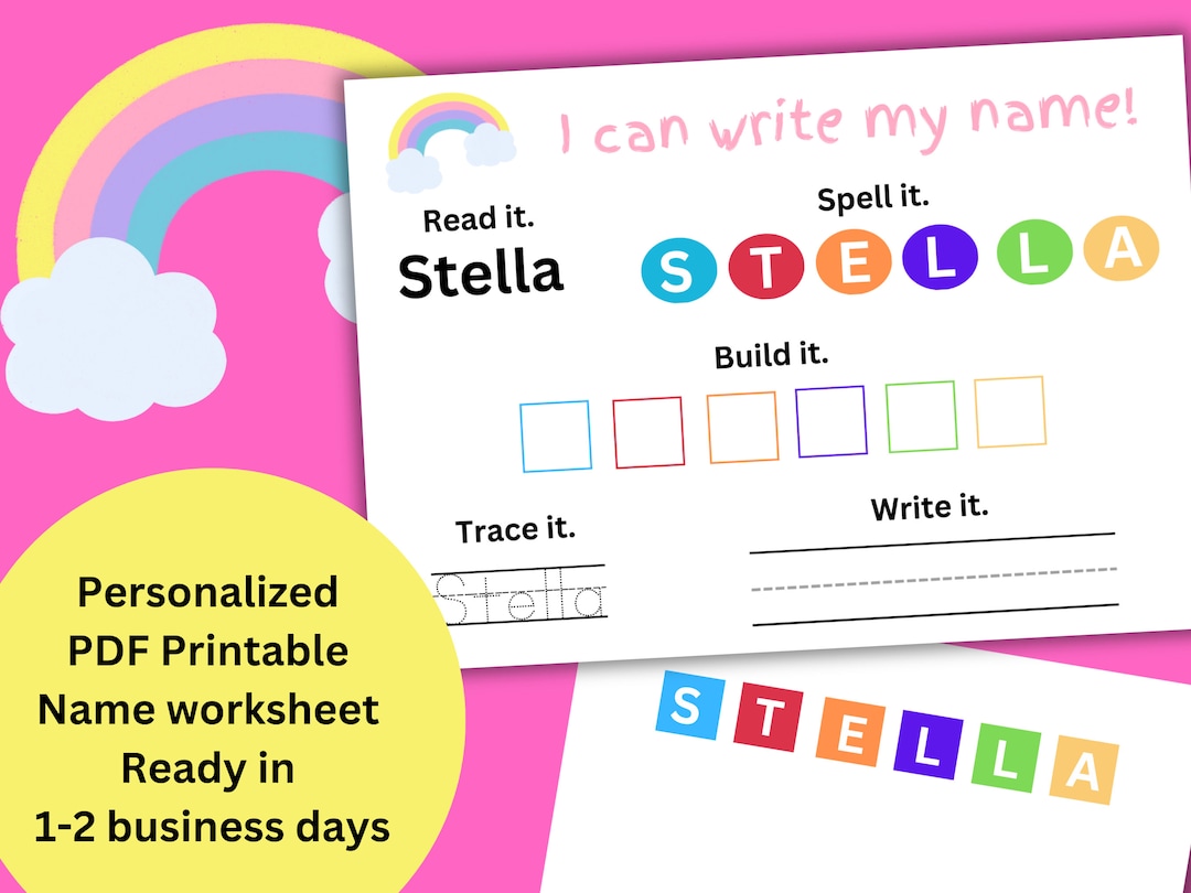 Custom Name Tracing Printable Personalized Handwriting Practice ...