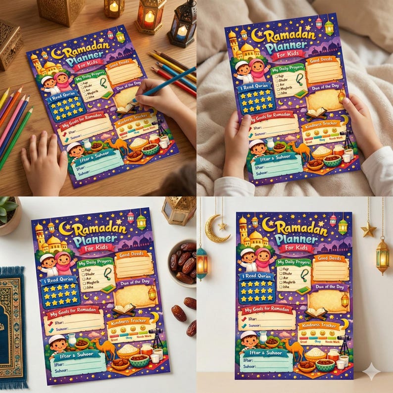 Ramadan Planner for Kids Printable PDF, Islamic Activity Book, Muslim ...